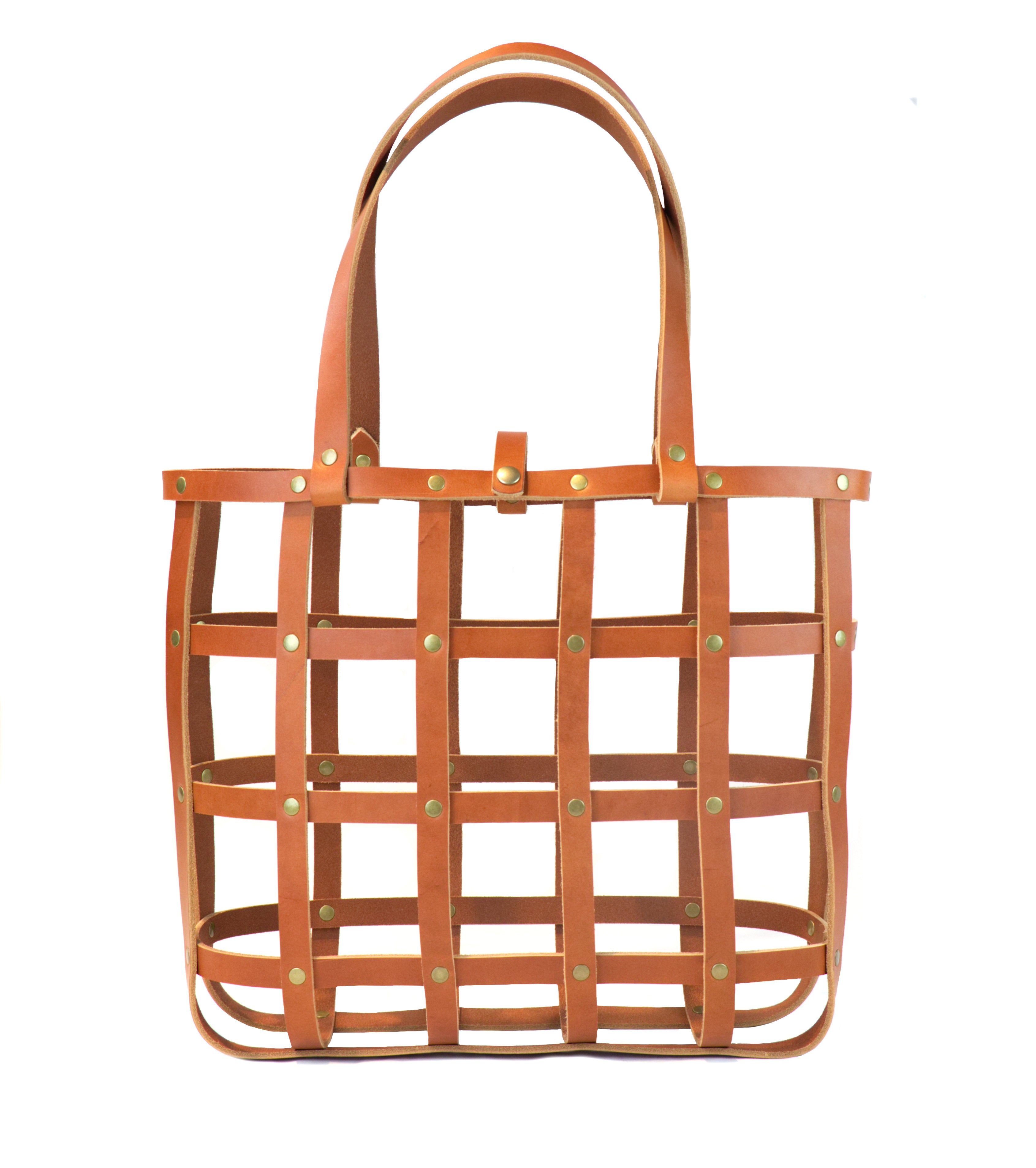 Leather Cage Tote: Chestnut – atomicfreedom